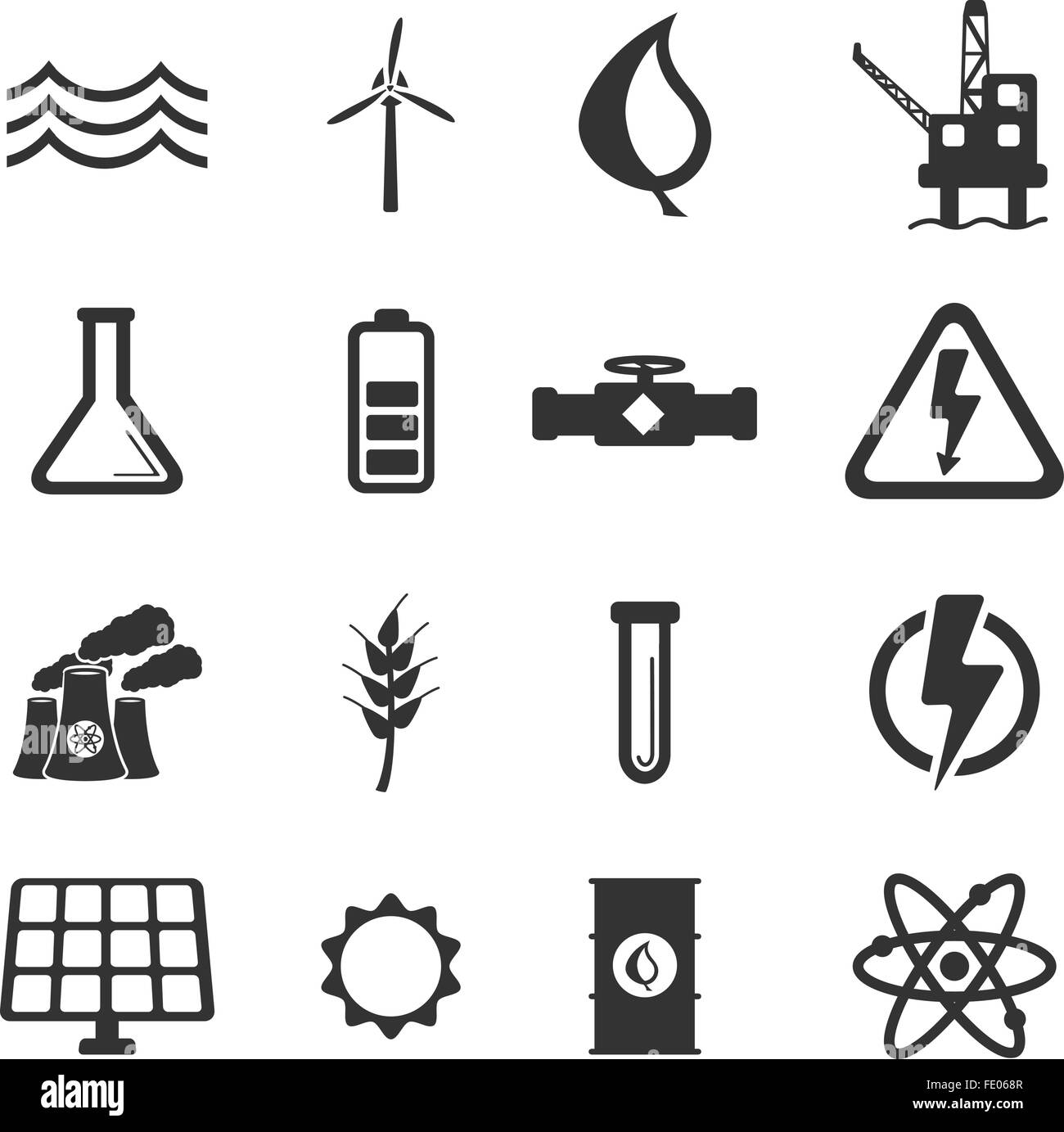 Bei der Stromerzeugung einfach Symbole Stock-Vektorgrafik - Alamy