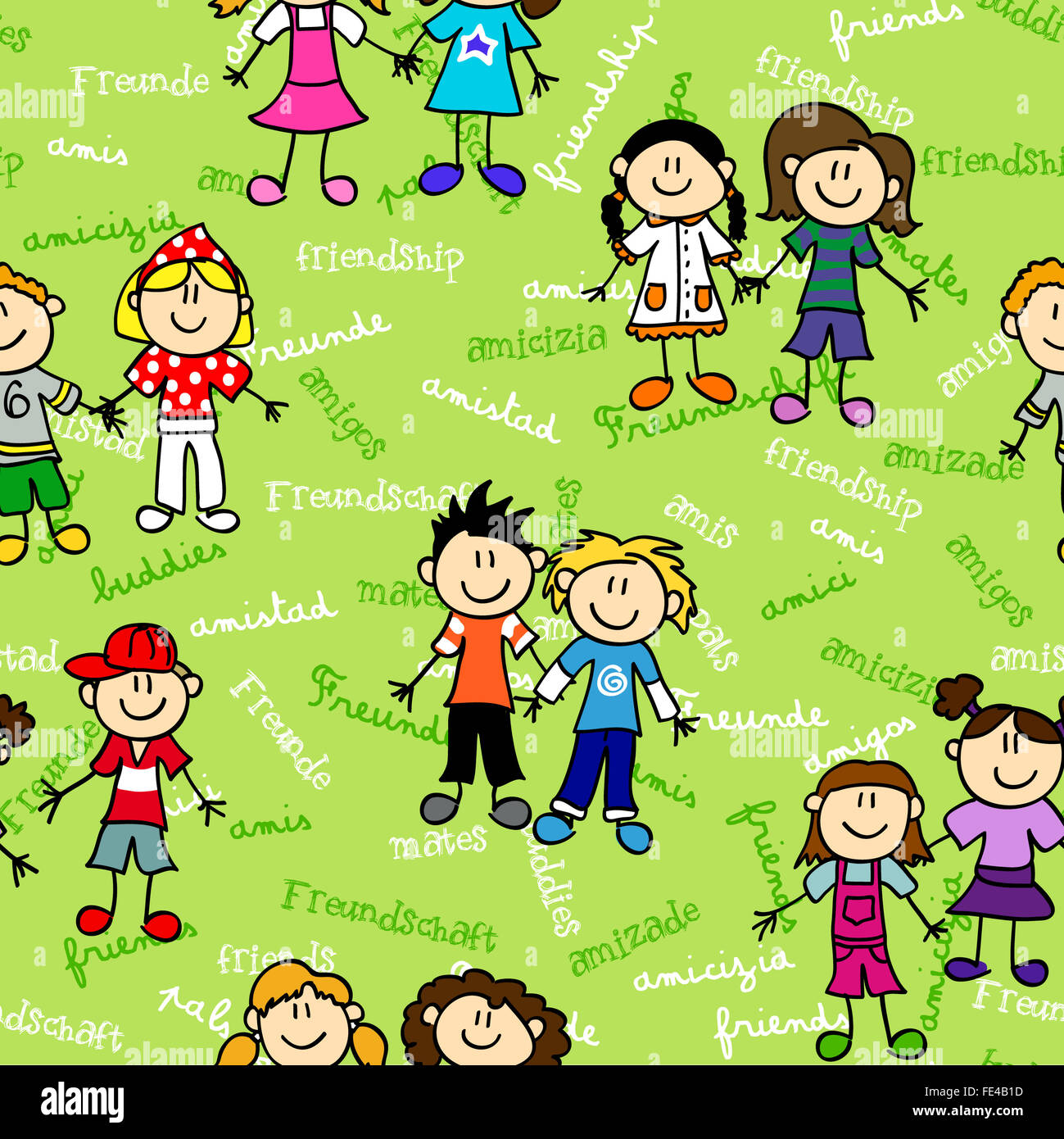 Stick figure friendship concept cartoon -Fotos und -Bildmaterial in ...