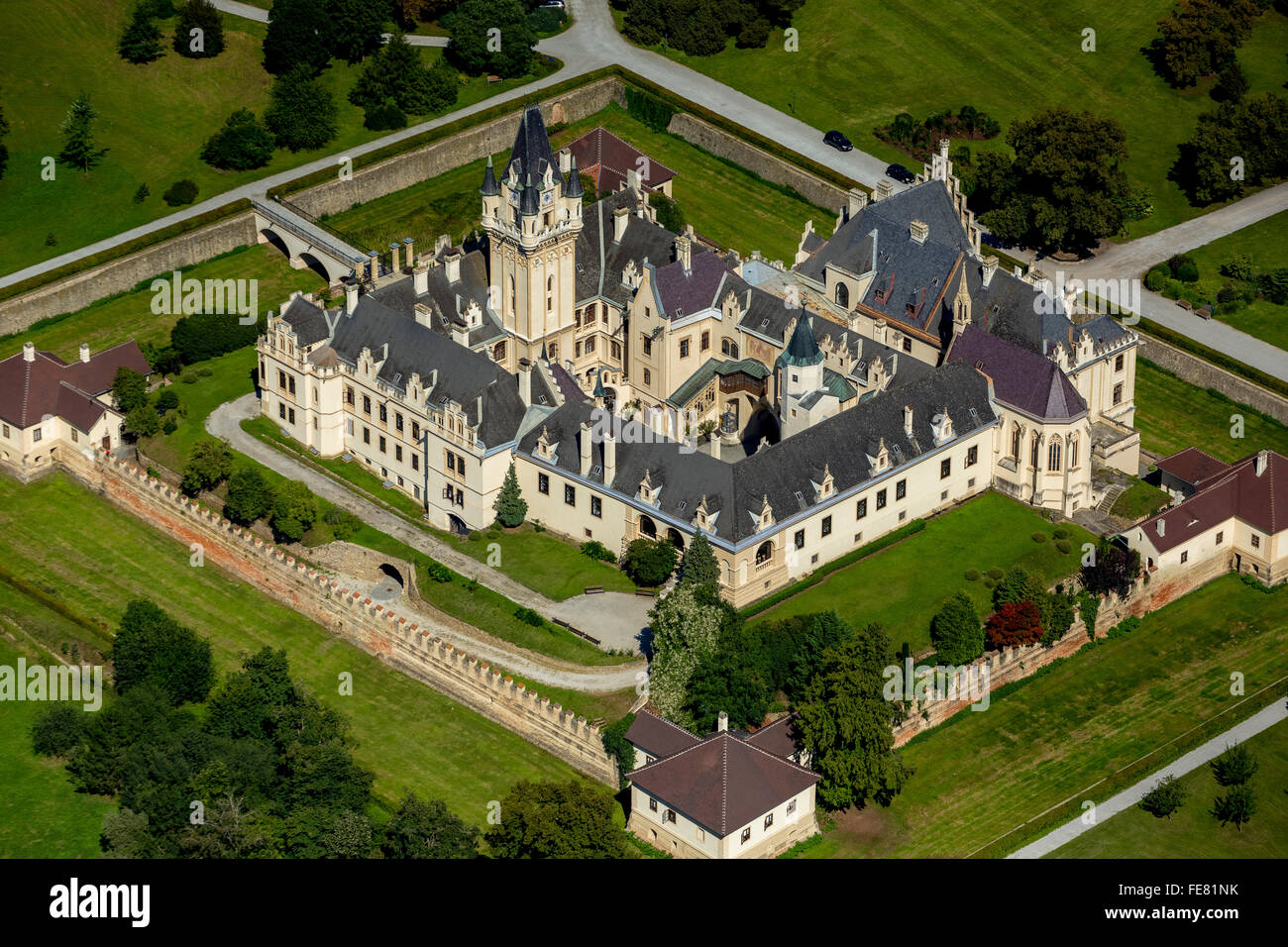 Luftaufnahme, Schloss Grafenegg, romantischen Historismus, Grafenegg ...