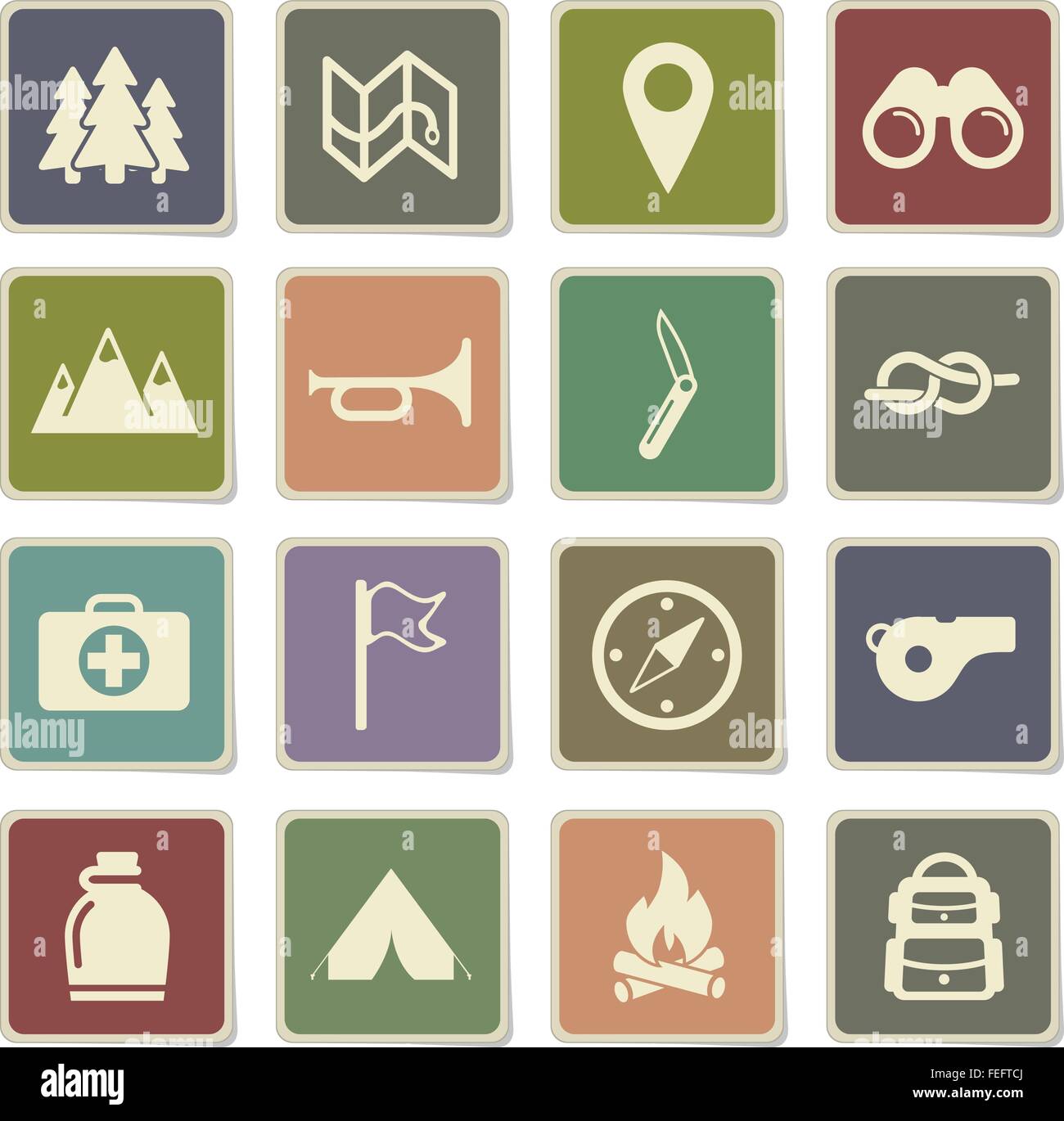 Boy scout einfach Symbole Stock-Vektorgrafik - Alamy