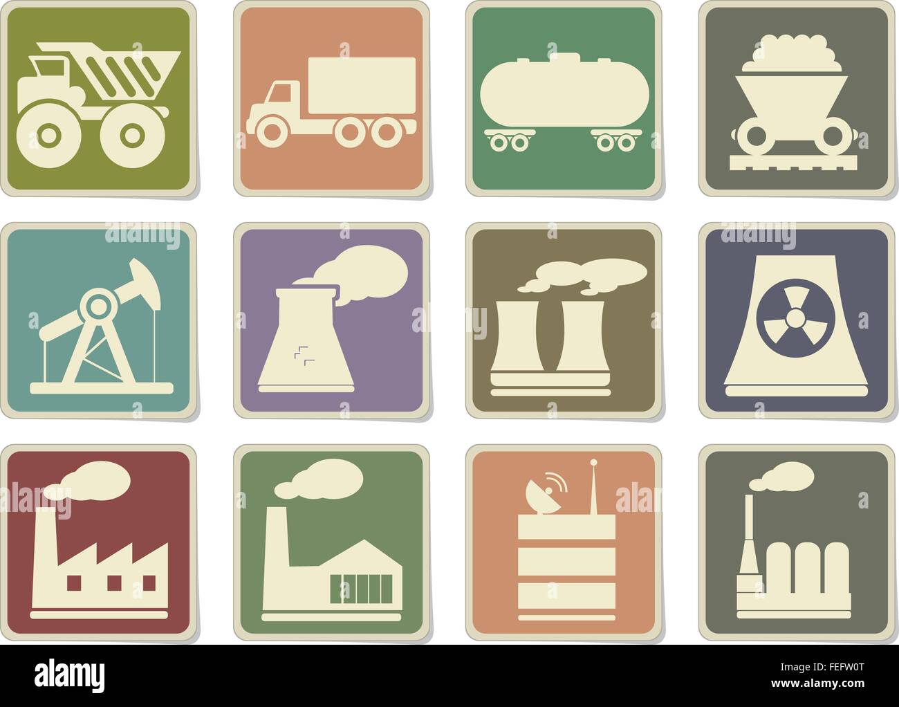 Werk und Industrie-Symbole Stock-Vektorgrafik - Alamy