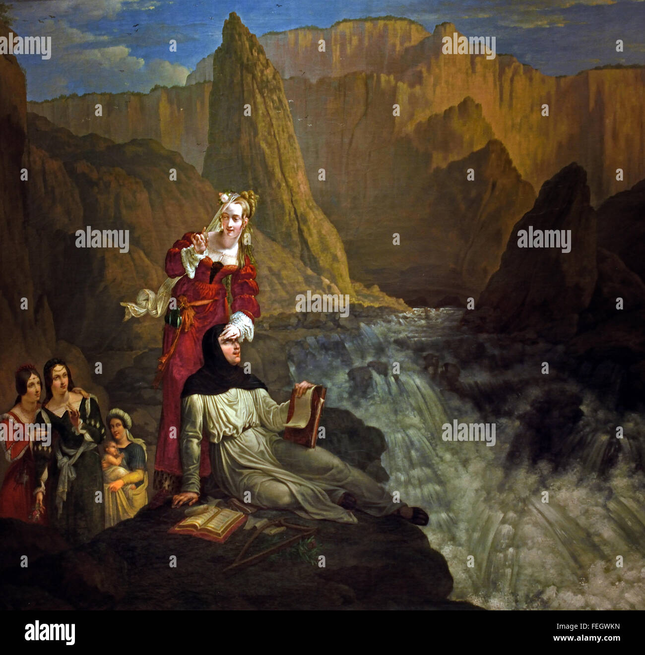 Laura und Petrarca, die Fontaine de Vaucluse 1816 Philippe Jacques Van ...