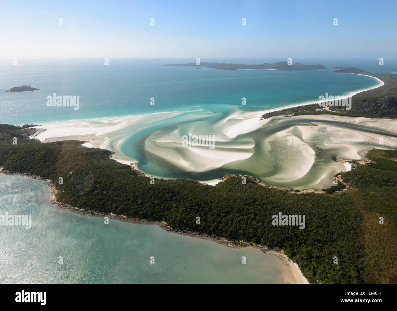 Luftaufnahme von Hill Inlet, Whitsunday Islands, Far North Queensland ...