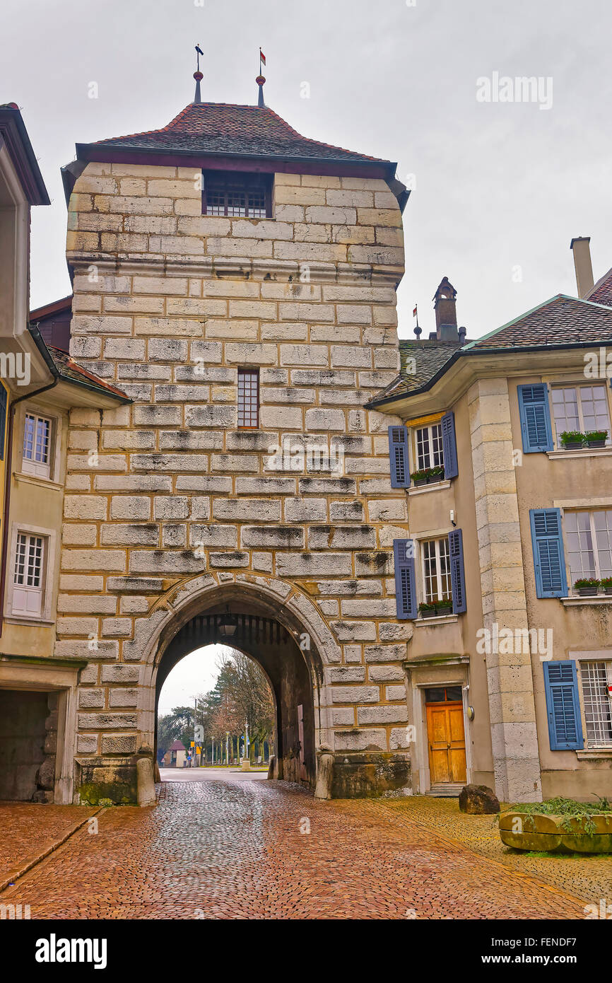 Tor von Basel in der alten Stadt Solothurn. Solothurn ist die ...