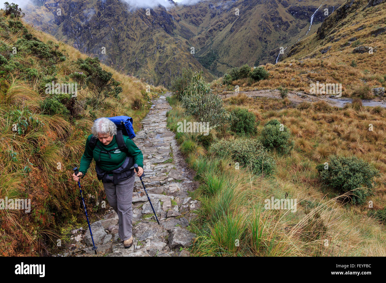 Inka-Trail nach Machu Picchu (auch bekannt als Camino Inca). In den ...