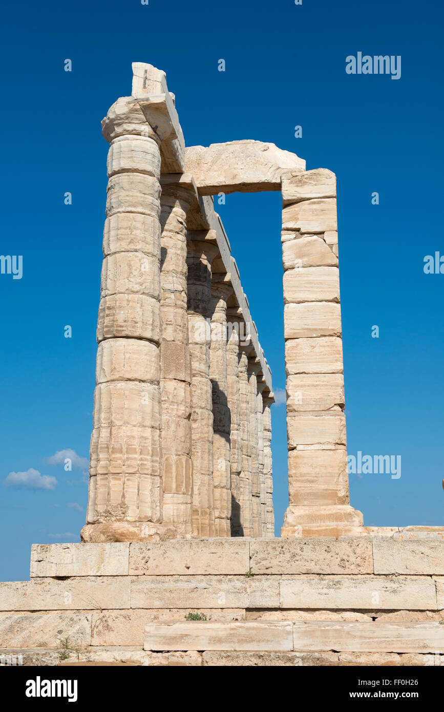 Antike Tempel des Poseidon am Kap Sounion. Griechenland Stockfotografie ...