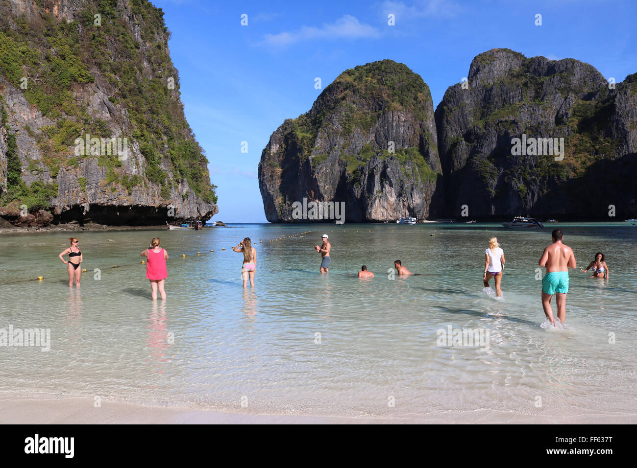 Thailand Krabi Phi Phi Inseln Koh Phi Phi Leh Maya Bay gemacht beliebt wegen seiner Verwendung ...