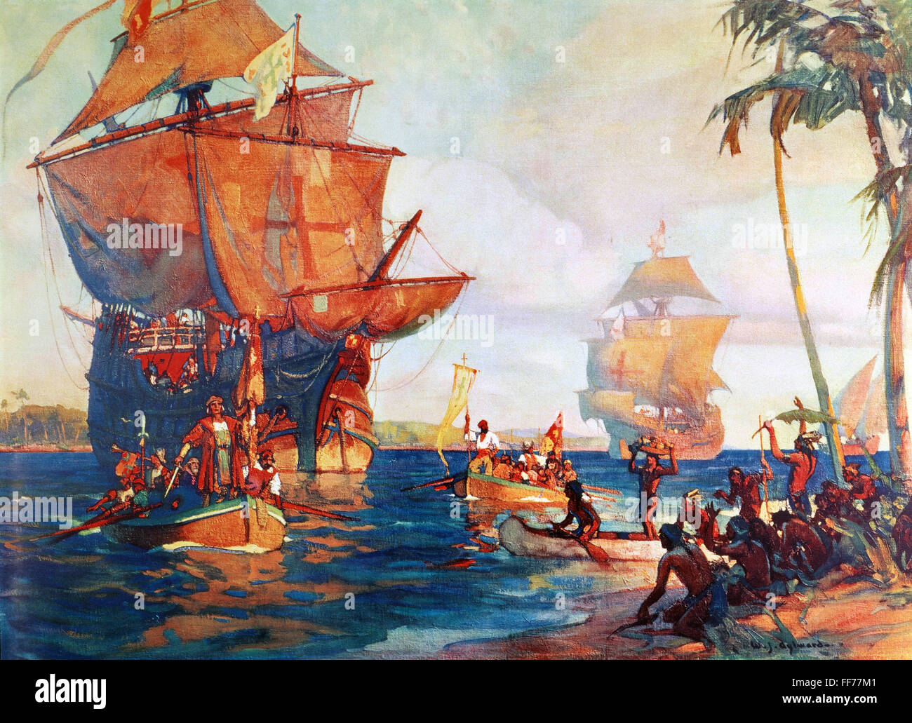 COLUMBUS: NEUE WELT, 1492. /nThe Landung von Kolumbus in der neuen Welt ...