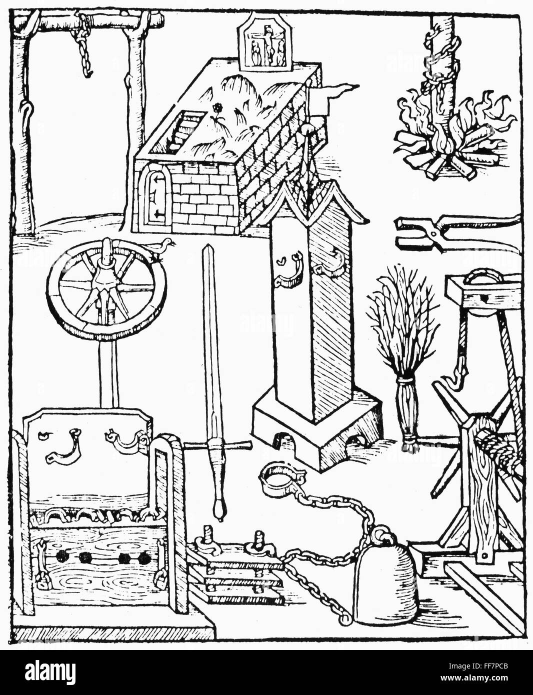 FOLTERINSTRUMENTE, 1508. /nTorture Instrumente bei der Hexenprozesse in ...