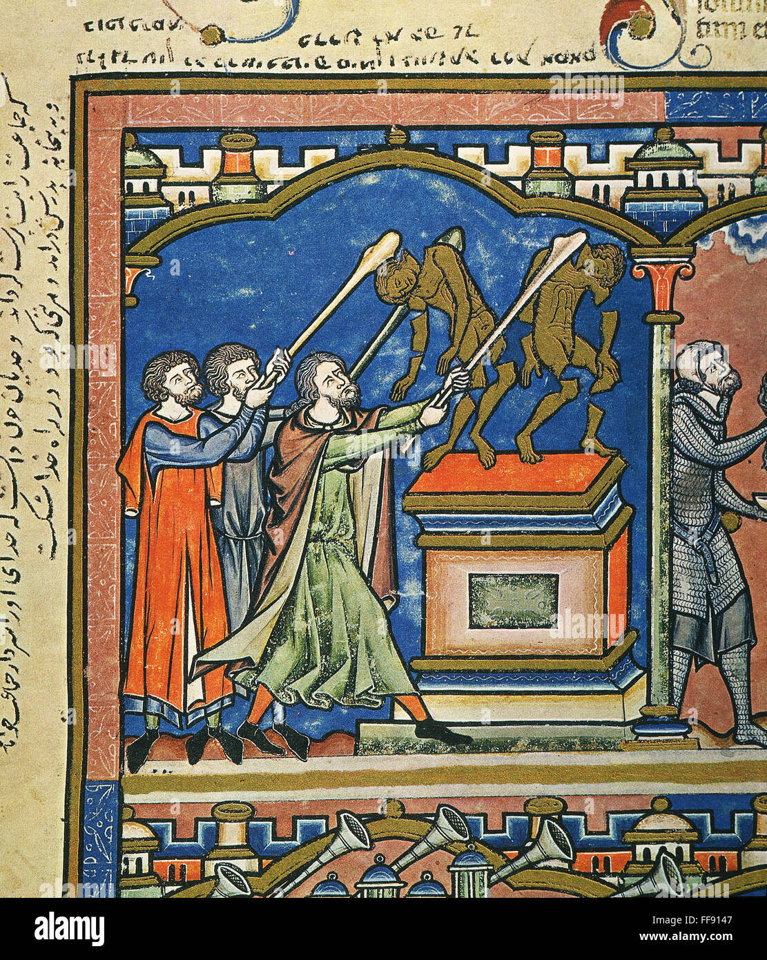 GIDEON & BAAL ALTAR. /nGideon und einige seiner Männer zerstören den ...