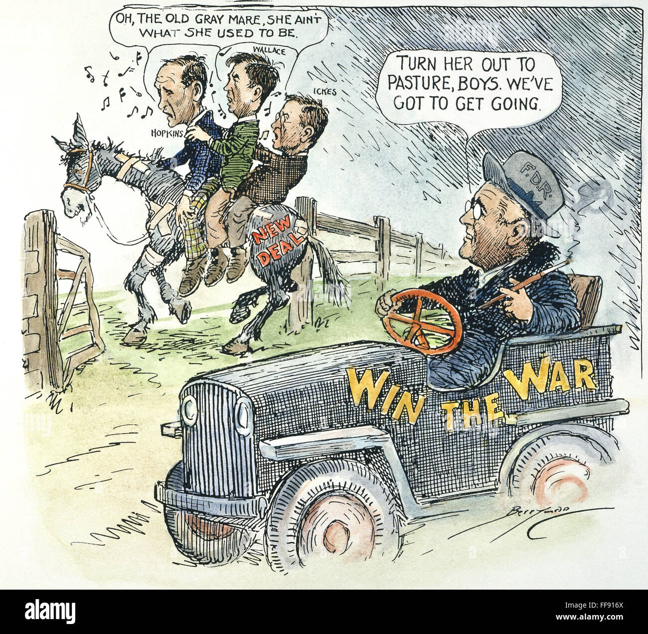 NEW DEAL: CARTOON, 1943. /nAmerican Cartoon von Clifford Berryman, 1943 ... NEW DEAL: CARTOON, 1943. /nAmerican Cartoon von Clifford Berryman, 1943 ...
