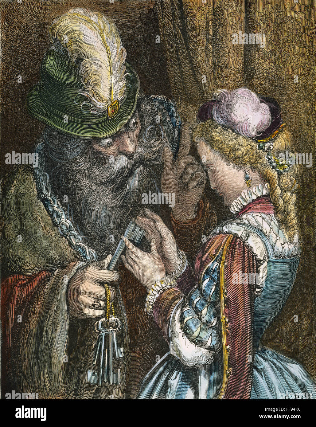 PERRAULT: BLAUBART, 1867. /nBluebeard, die seine Frau den Schlüssel zum ...