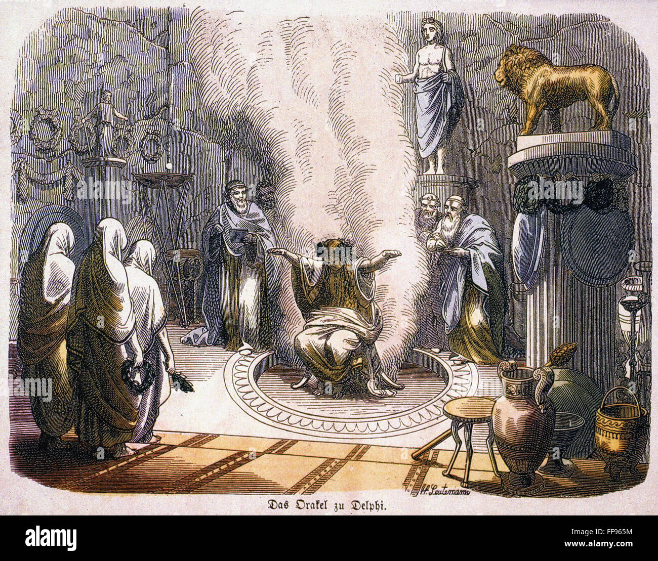 GRIECHENLAND: ORAKEL VON DELPHI. /nOracle des Apollo in Delphi ...