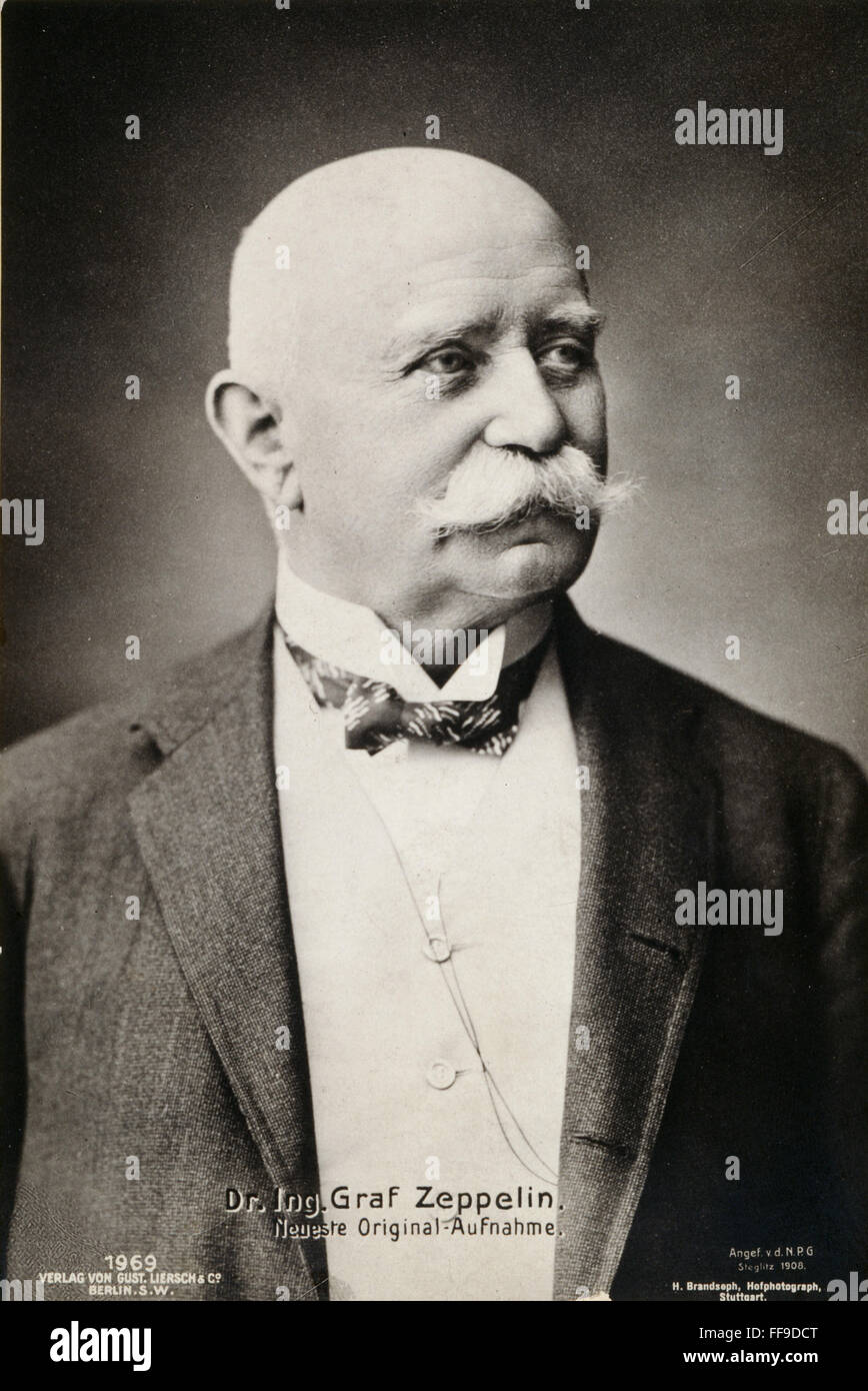 FERDINAND VON ZEPPELIN /n(1838-1917). Ferdinand Graf von Zeppelin ...