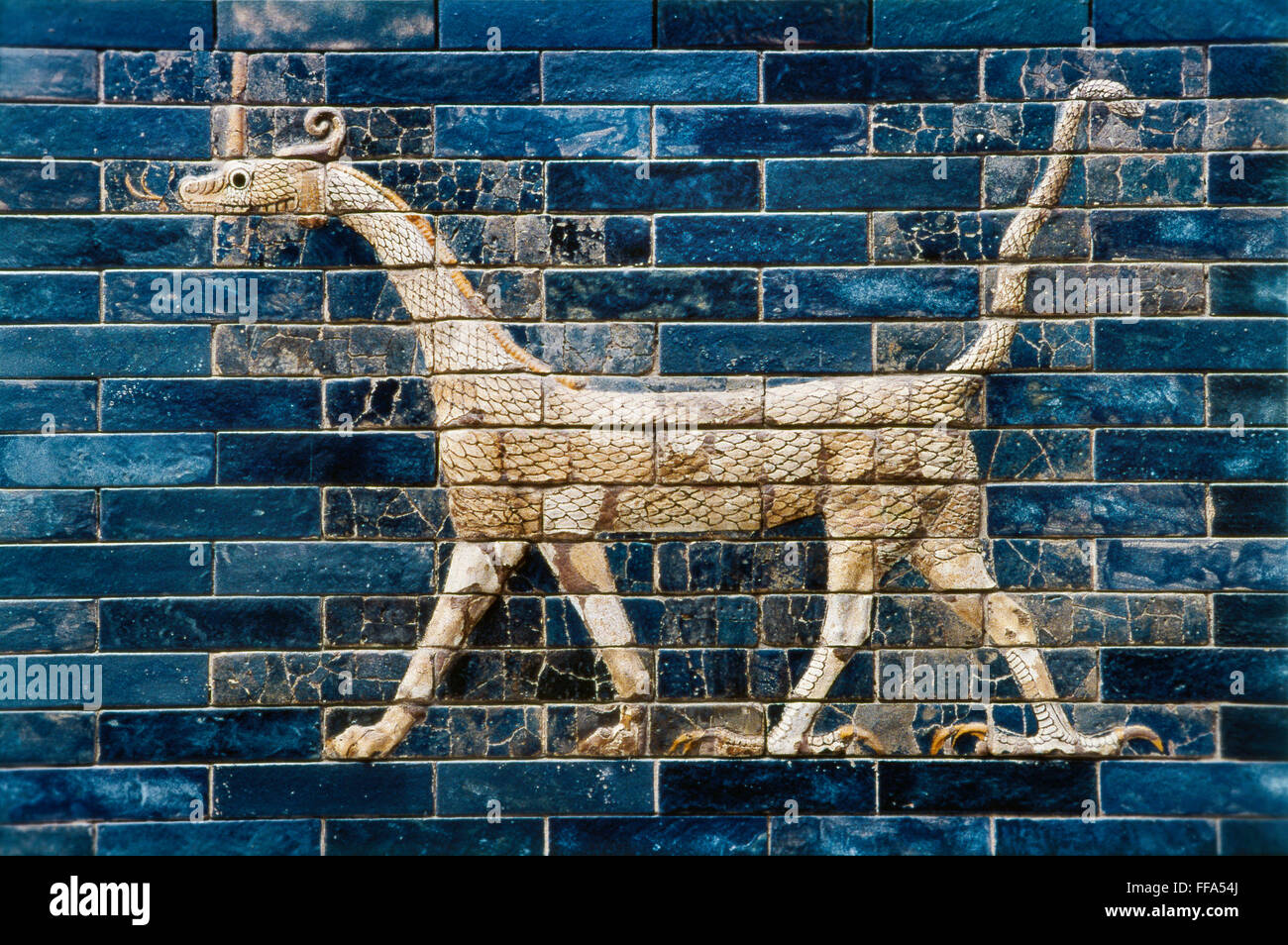 BABYLON: ISCHTAR-Tor 600 v. Chr. /nGlazed Schmelz Ziegel "Sirrush ...