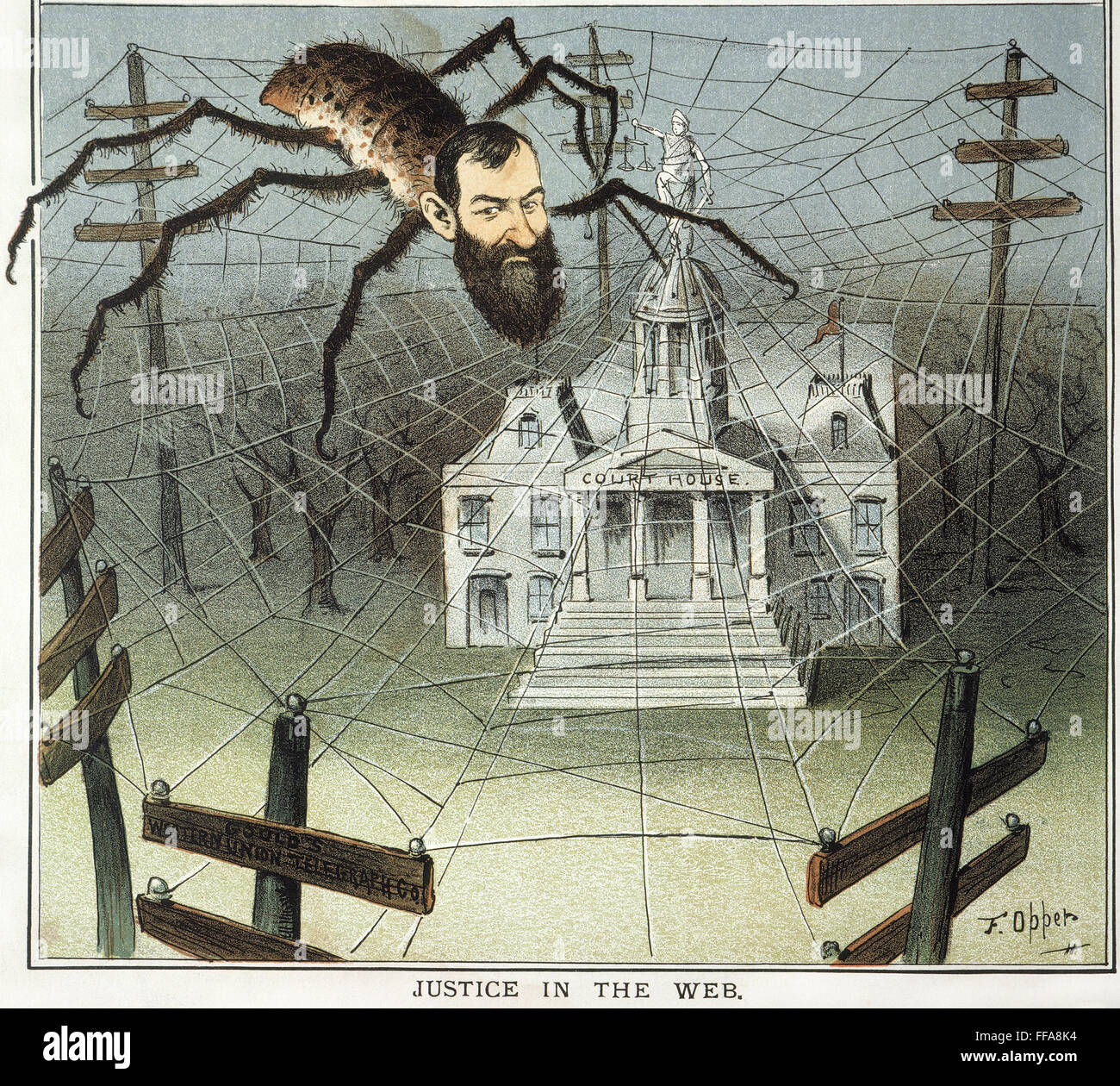 CARTOON: JAY GOULD, 1885. /nAmerican Cartoon von Frederick Burr Opper ...