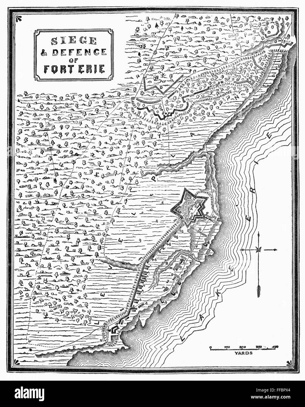 KARTE: FORT ERIE, 1814. /nContemporary Karte der Belagerung und der ...
