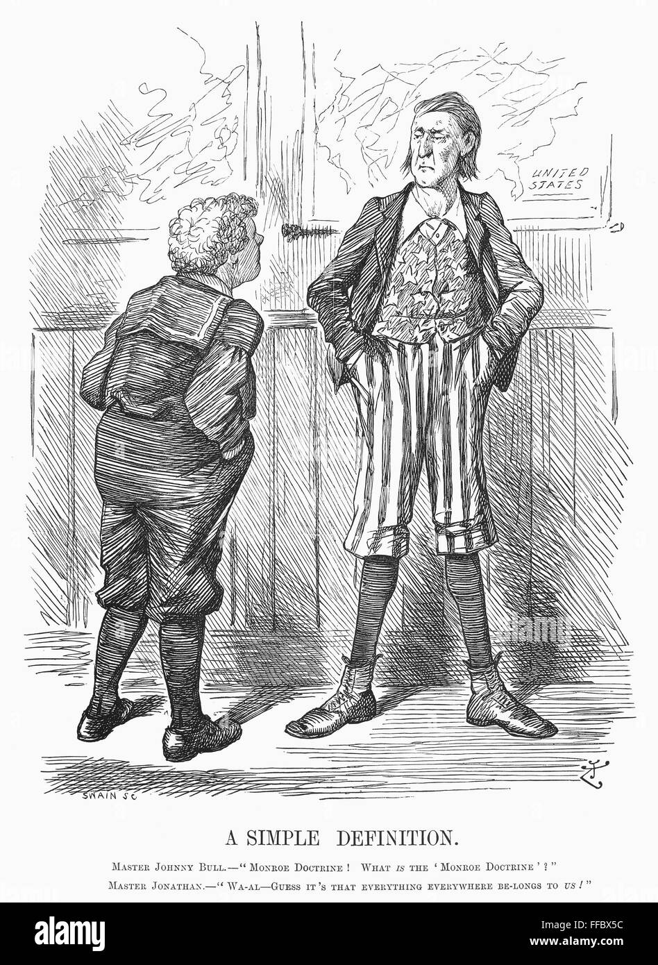 MONROE-DOKTRIN CARTOON. /n'A einfache Definition. " John Bull Frage ...