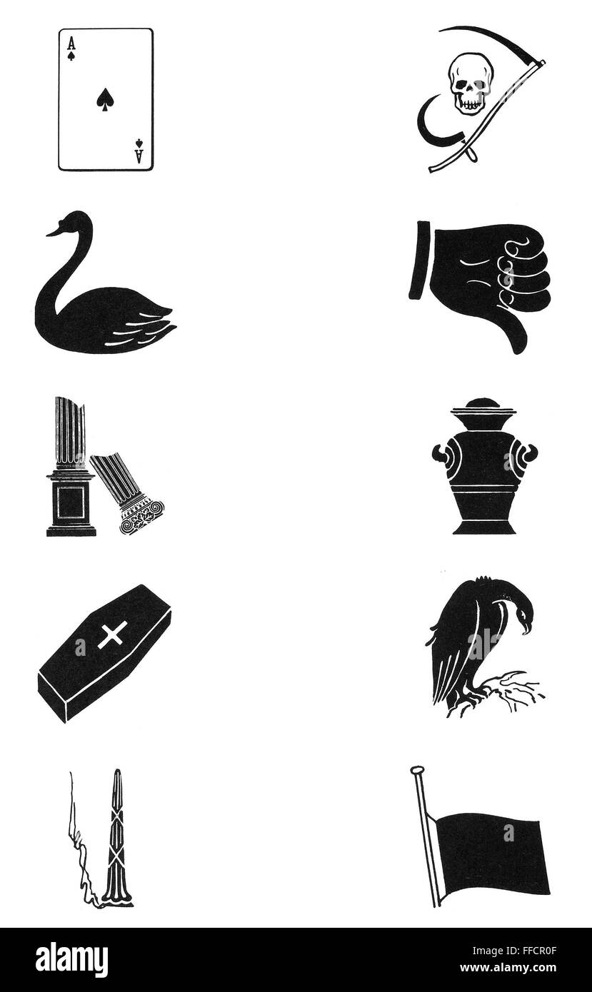 SYMBOLE: TOD. /nVarious Symbole von Tod und Trauer Stockfotografie - Alamy