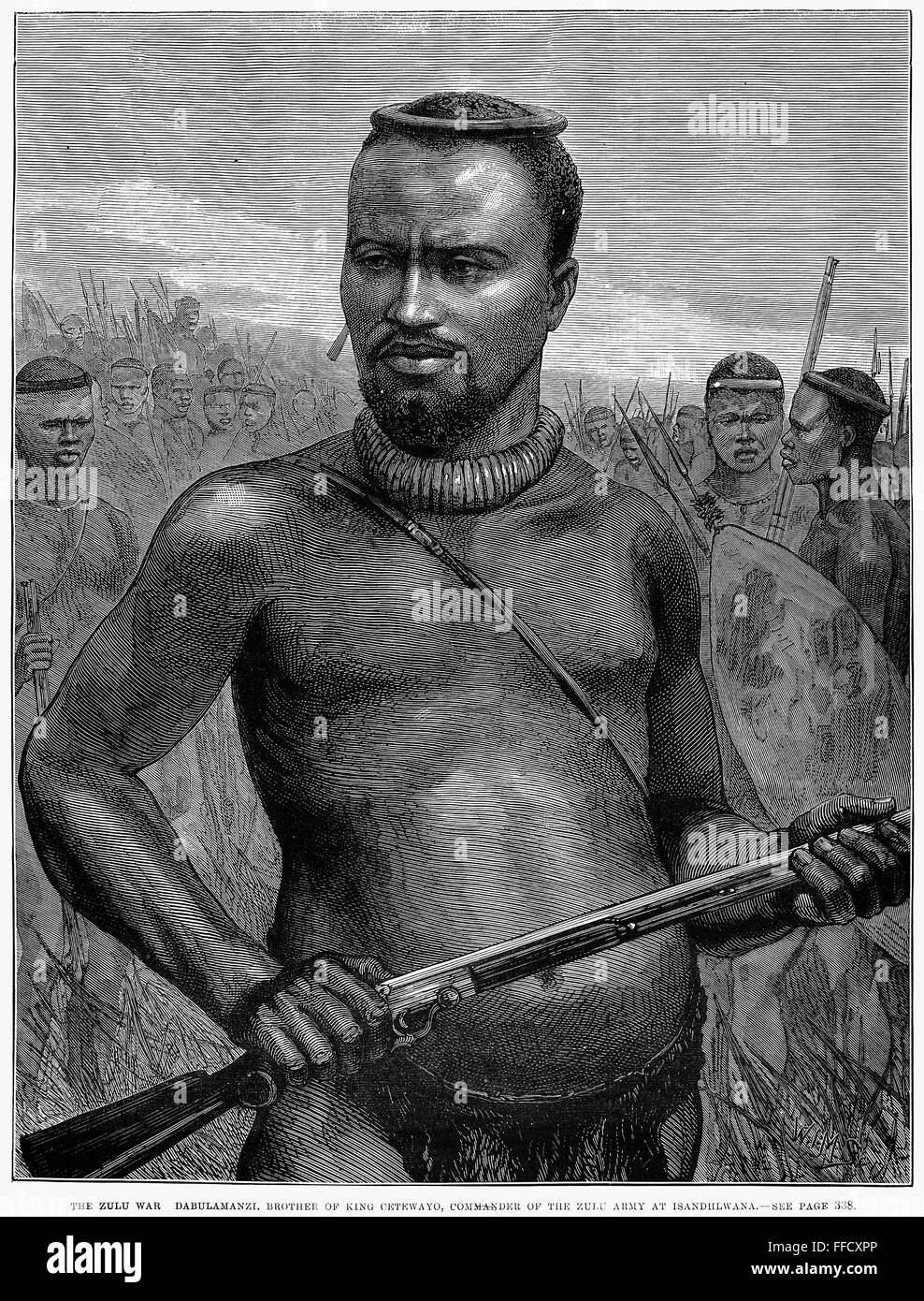 ZULU PRINZ, 1879. /nDabulamanzi, Bruder von König Cetewayo, Kommandant ...