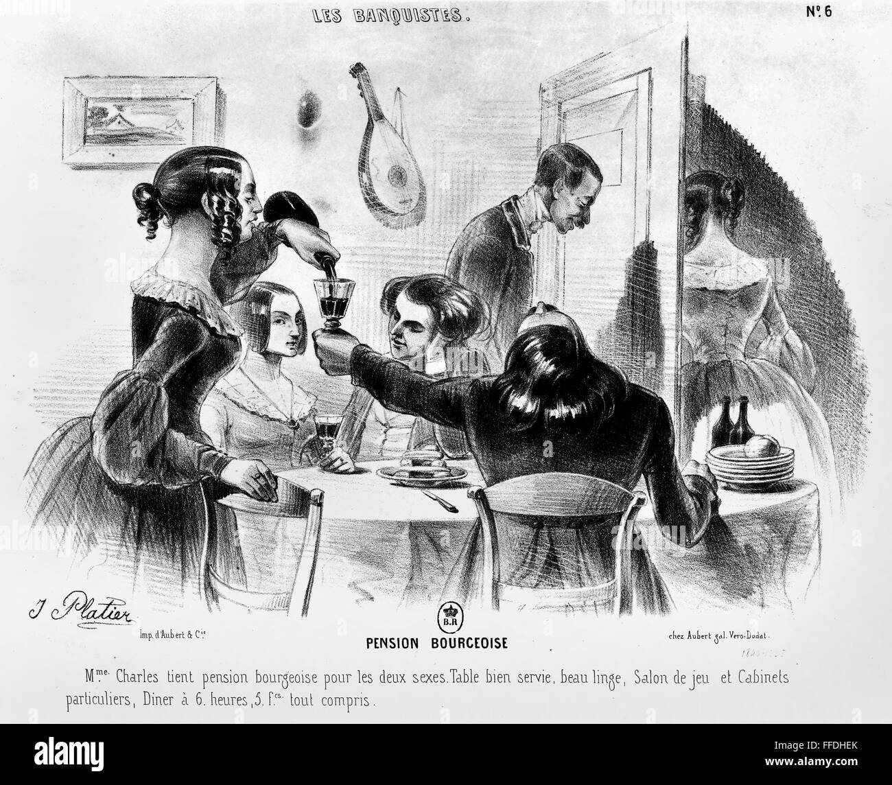 BALZAC: LE PERE GORIOT. /n'Une Pension Bourgeoise. " Lithographie ...