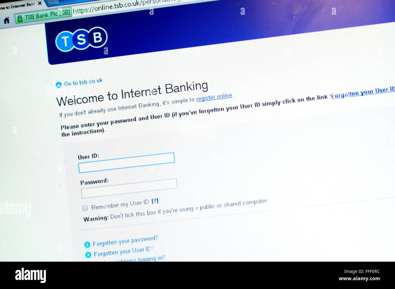 Online banking login -Fotos und -Bildmaterial in hoher Auflösung – Alamy