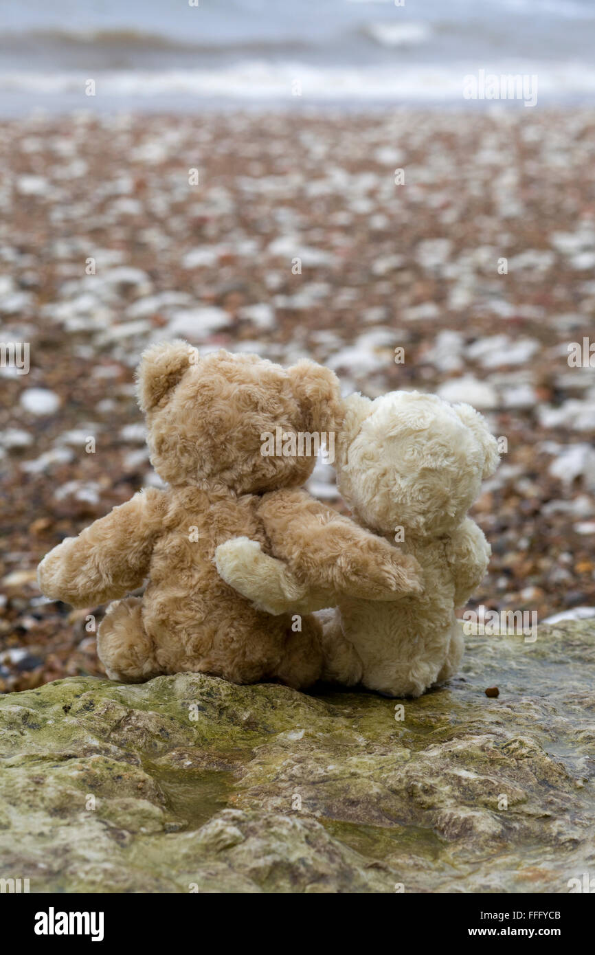 Teddys am Strand sitzen Stockfotografie - Alamy