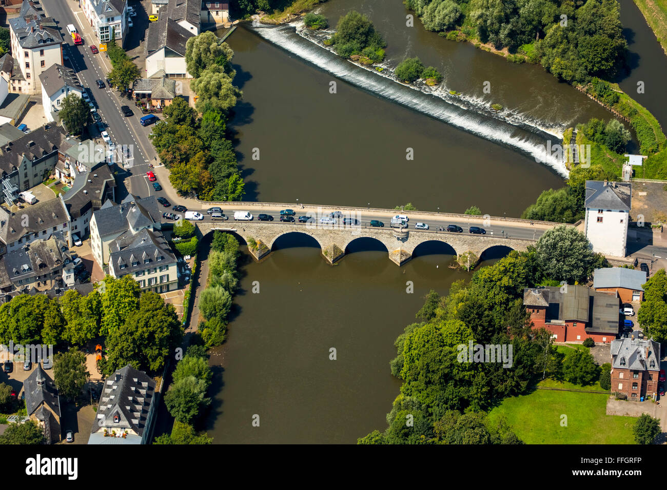 Antenne, alte Brücke Lahn, Lahn, Limburg ein der Lahn, Kreisstadt von ...