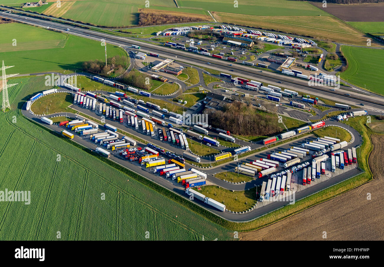 Luftbild, Rasthaus, Autobahn A4, Aachener Land Süd, Aachener Land Nord ...