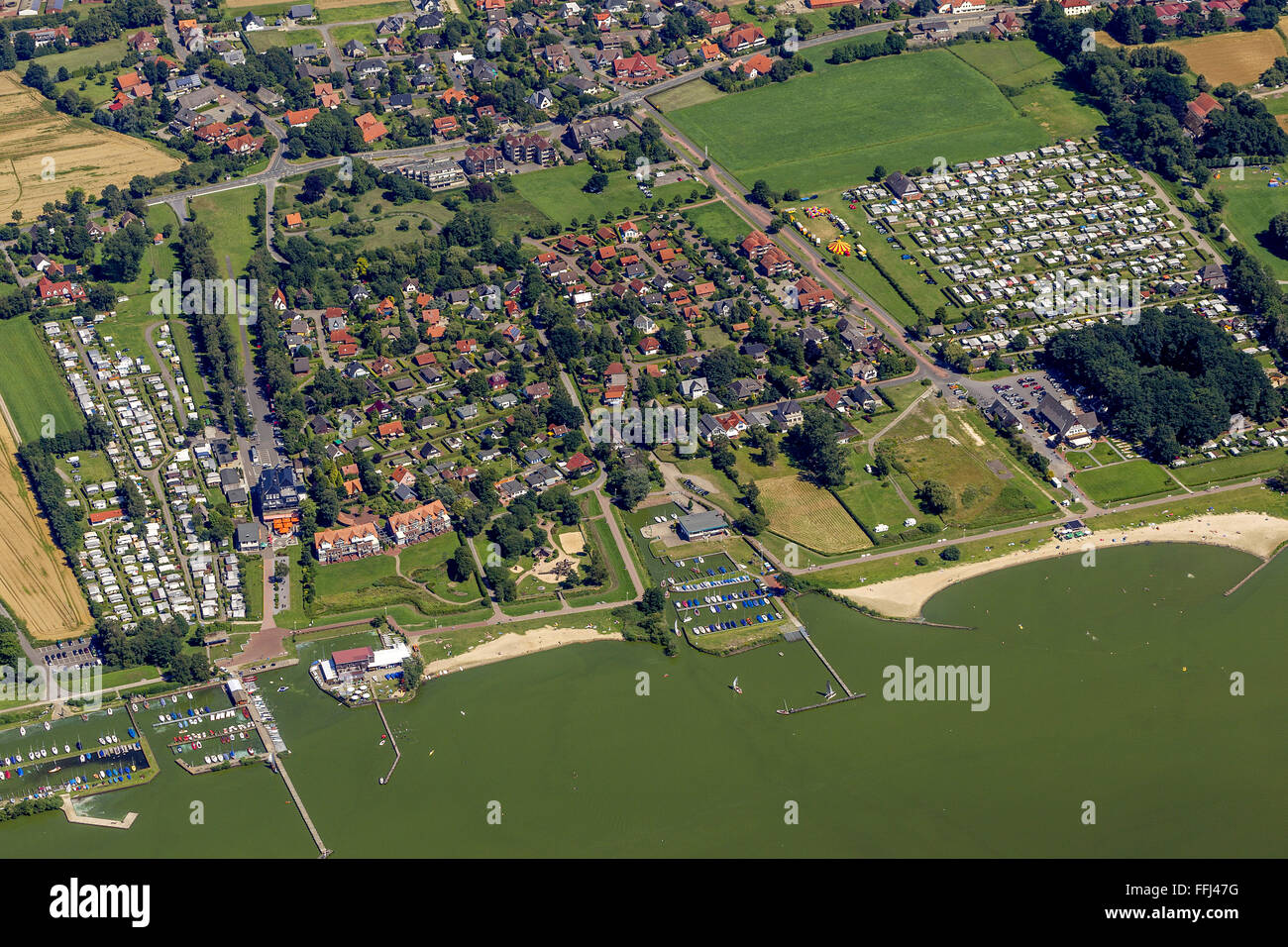 Luftbild, Lembruch Hafen, Dümmer, See Dümmer, North Deutsche Tiefland ...