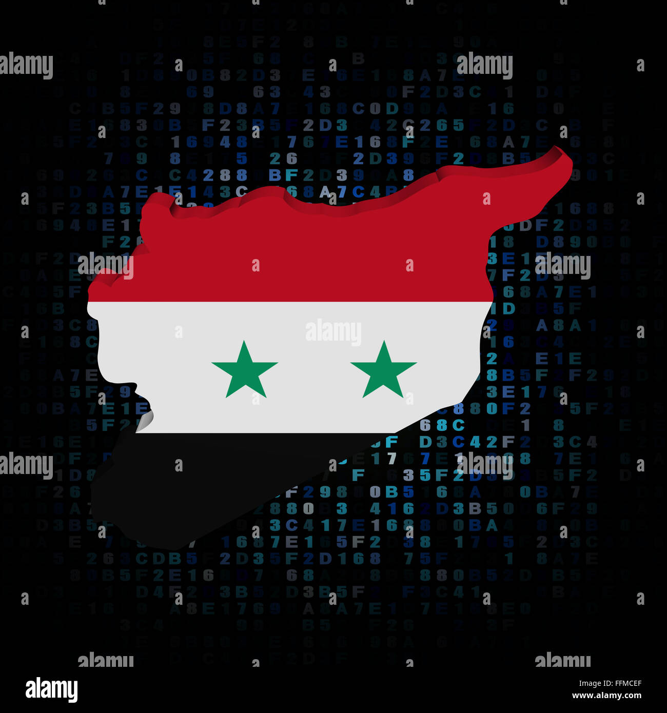 Syrien Landkarte Flagge auf hex-Code illustration Stockfotografie - Alamy