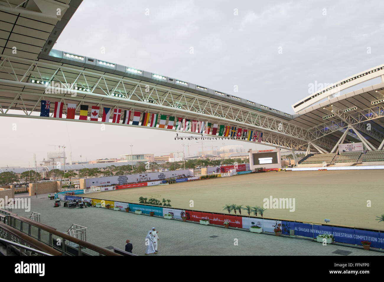Al Shaqab outdoor-Arena bei den Vorbereitungen zur CHI Al Shaqab 2014 ...