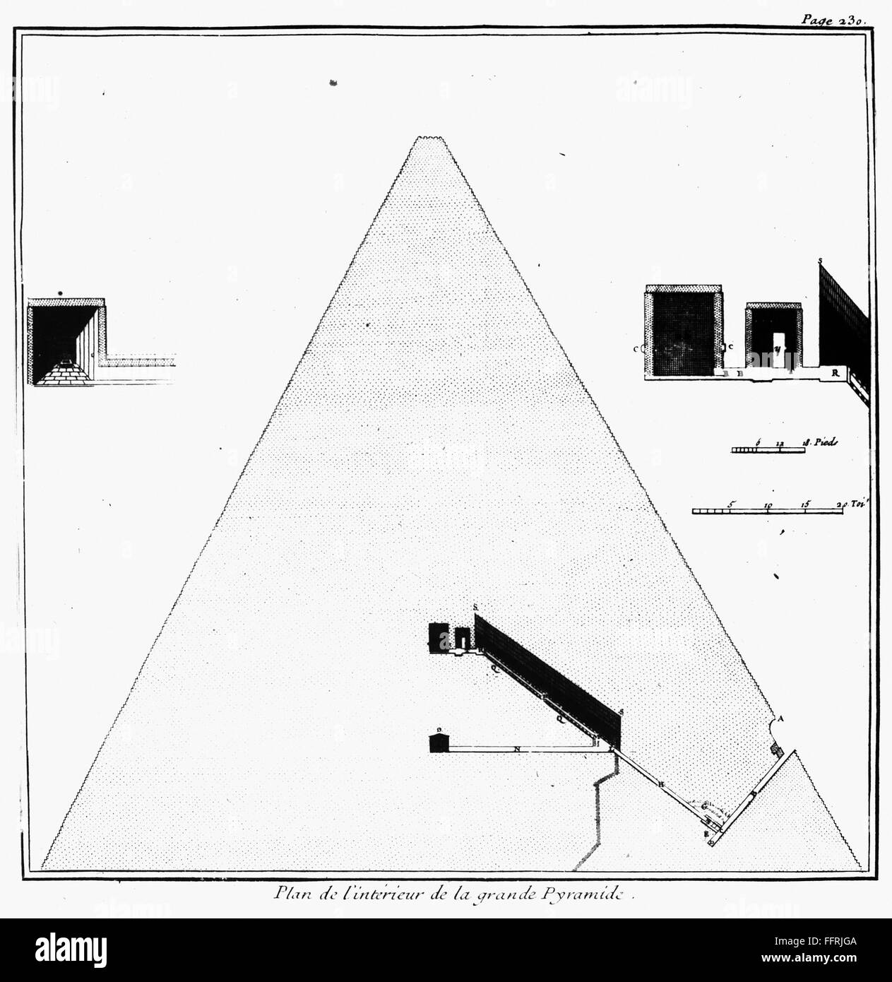 ÄGYPTEN: PYRAMIDENDIAGRAMM. /nDiagram des Inneren der großen Pyramide ...