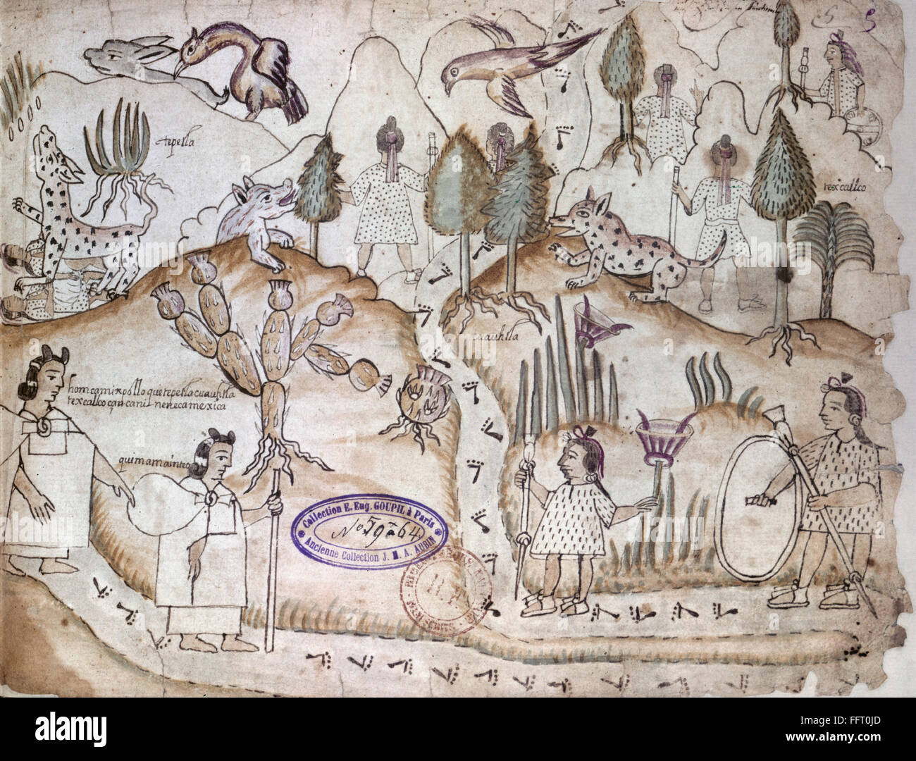 AZTEKEN IN DER WILDNIS. /nAztecs Wandern in der Wildnis vor der ...
