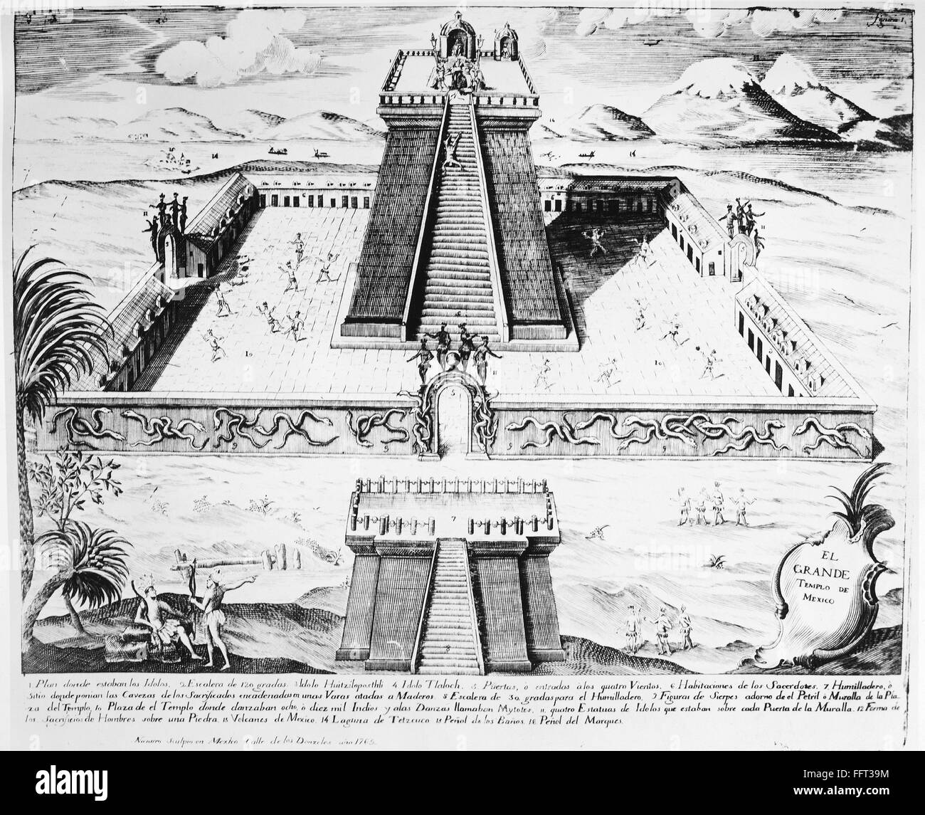 MEXIKO: AZTEKEN-TEMPEL, 1765. /nThe große Azteken-Tempel in ...