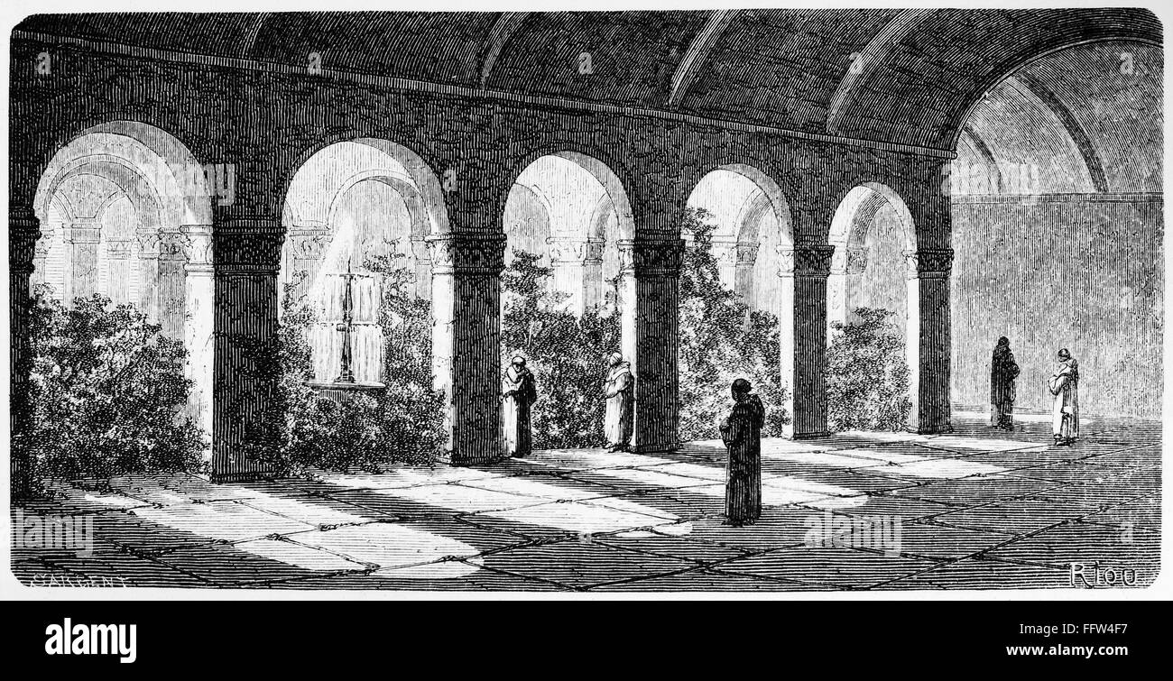 CUZCO: KLOSTER, 1869. /nThe Kreuzgang im Kloster Merced in Cuzco, Peru ...