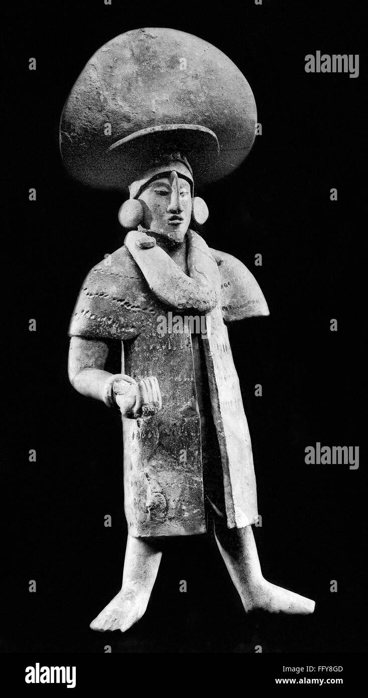 MEXIKO: MAYA-FIGUR. /nCeramic Gestalt eines Maya-Mannes mit einem ...