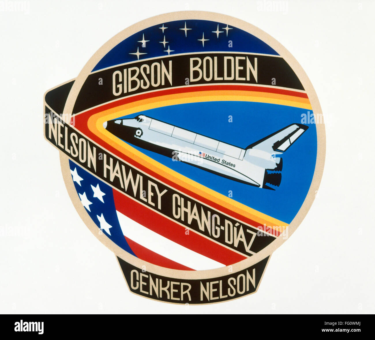 SPACE SHUTTLE COLUMBIA. /nCrew Abzeichen der Mission STS-61-C des Space Shuttle Columbia, 1985 ...