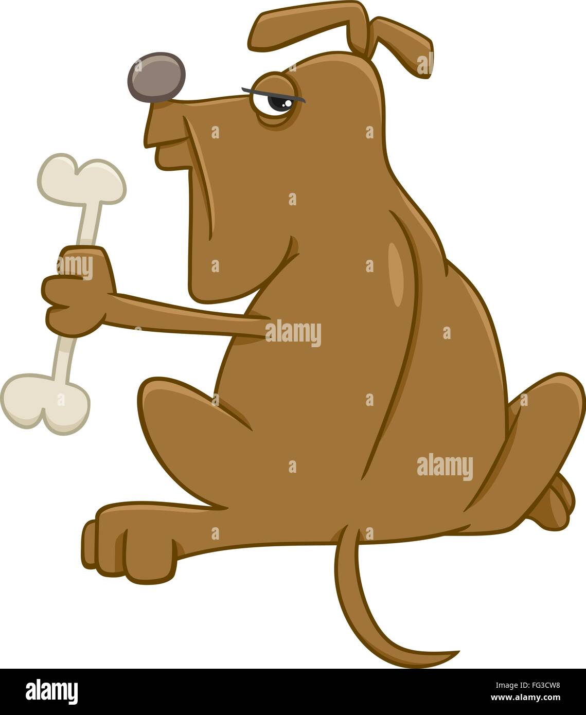 Cartoon-Illustration des Hundes mit Hund Knochen Tier Charakter Stock ...