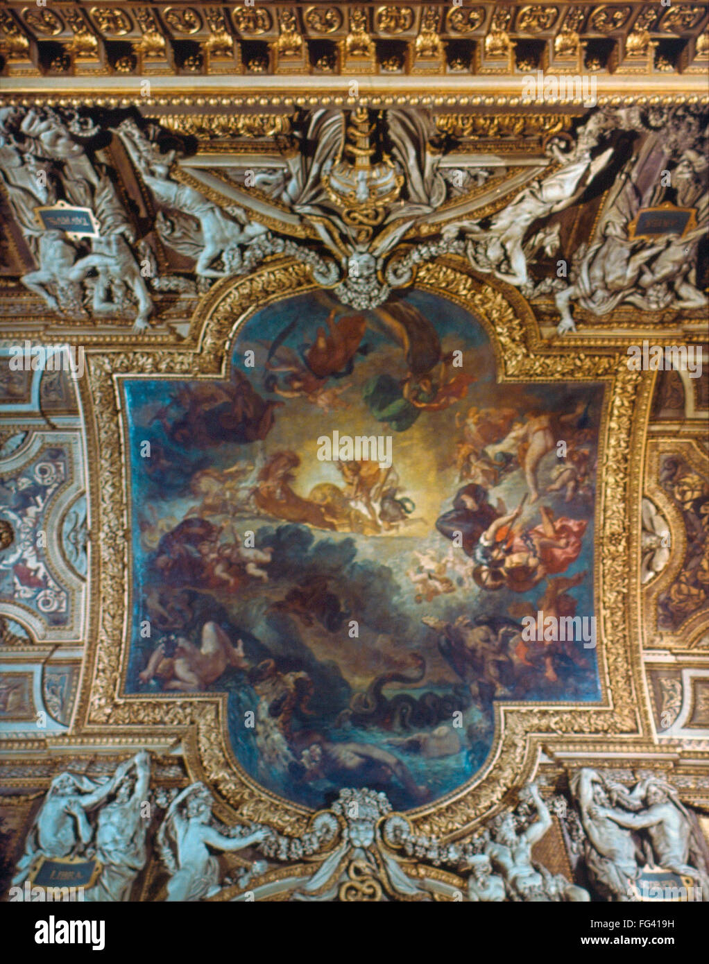 DELACROIX: APOLLO. /n'Apollo bezwingt die Python. " Wandbild an der ...