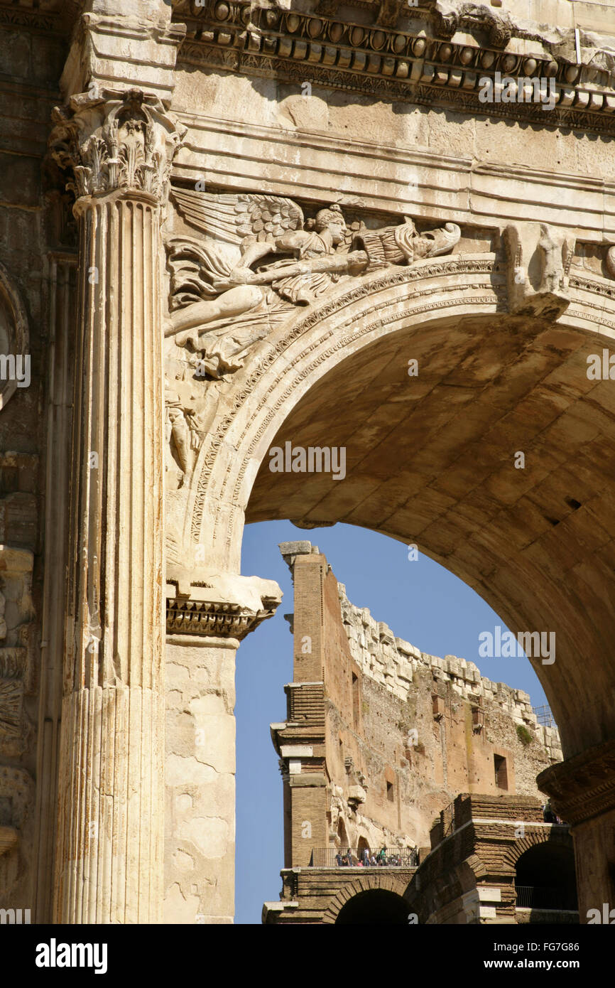 Der Triumphbogen des Konstantin Triumphbogen, Via di San Gregorio, Rom ...