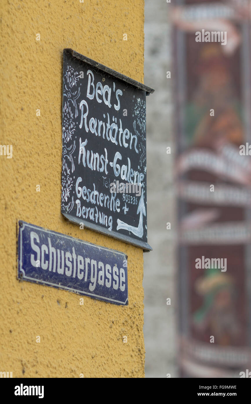 Geographie/Reisen, Bayern, Wasserburg am Inn, Schild "Bea Raritaeten ...