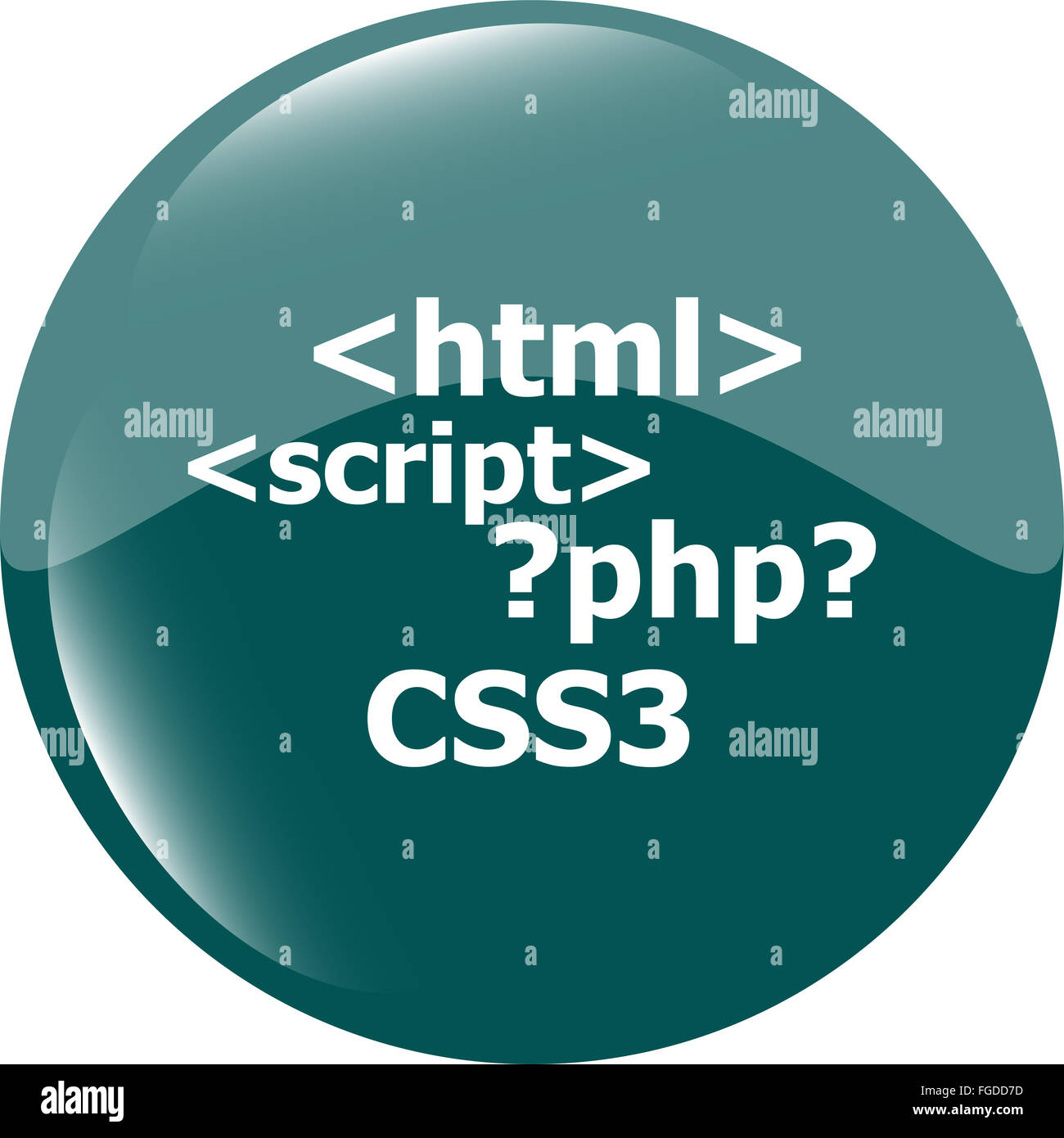 Code-Zeichen-Symbol. Programmierung Sprachsymbol. Kreise-Tasten ...