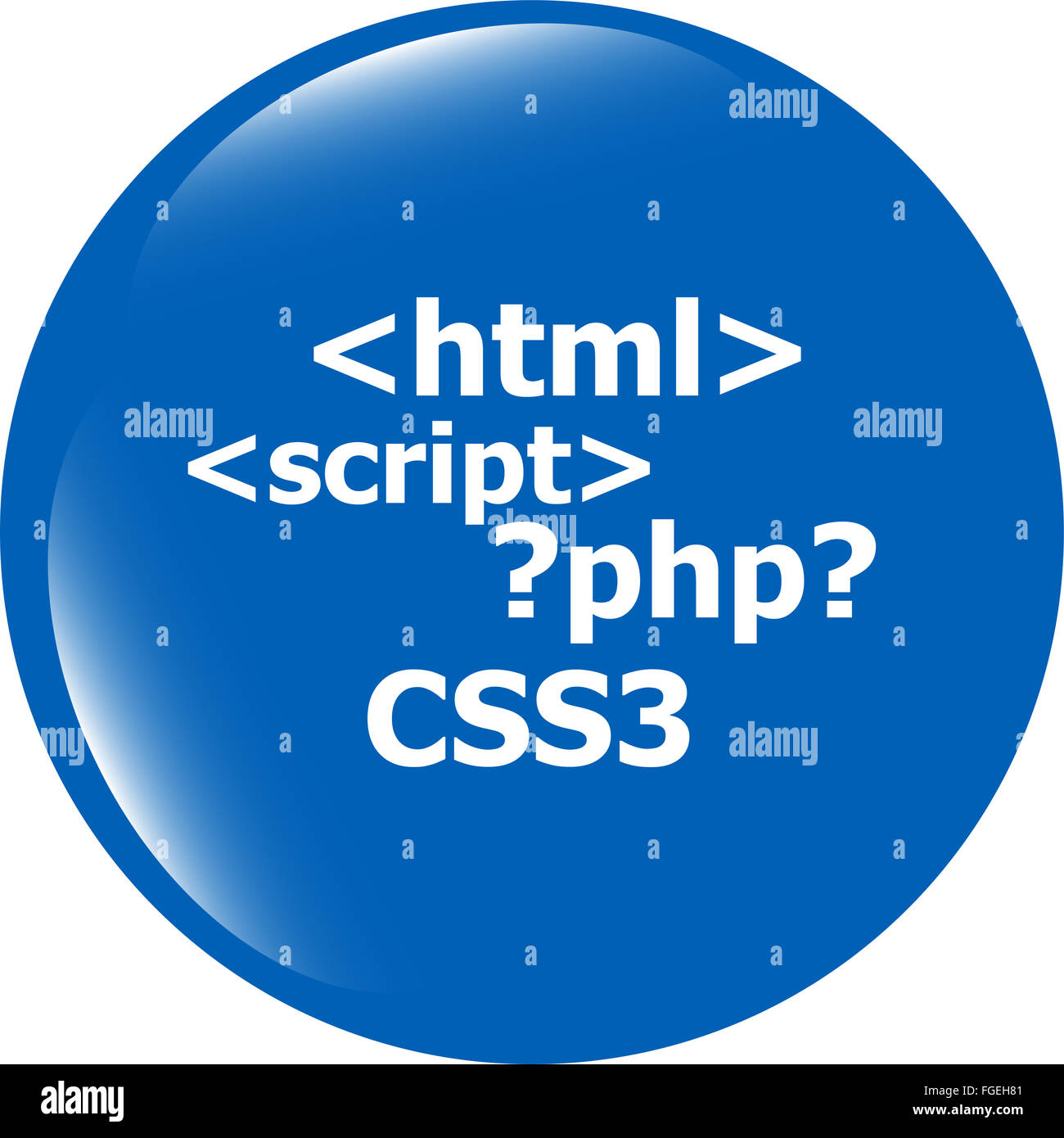 Code-Zeichen-Symbol. Programmierung Sprachsymbol. Kreise-Tasten ...