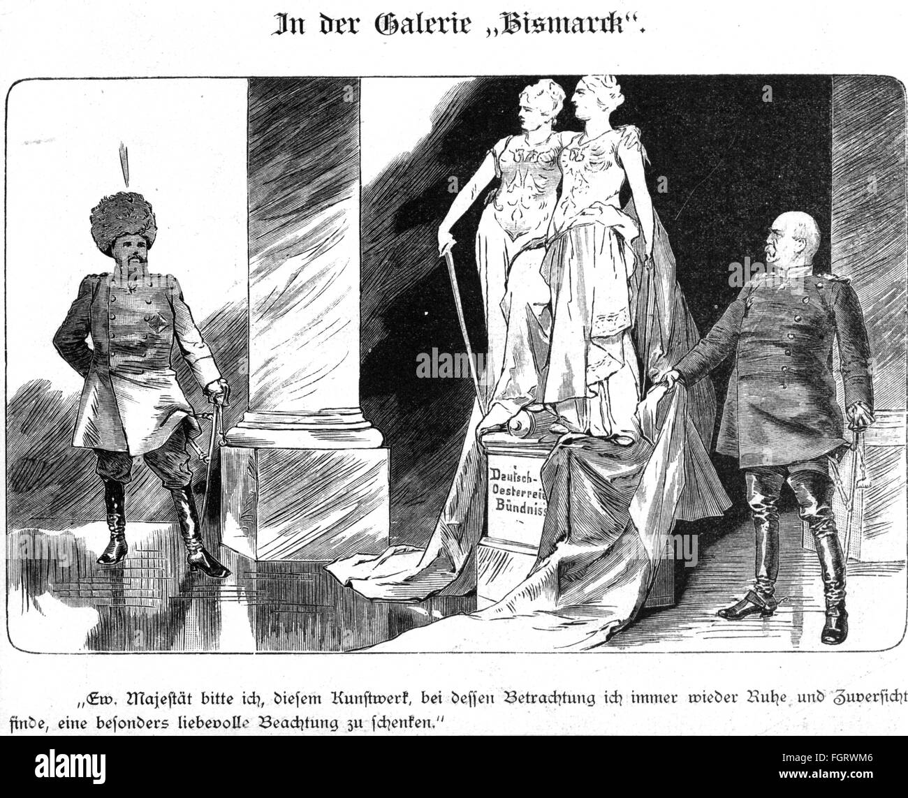 Politik, Liga, Doppelallianz 1879, Karikatur, 'in der Galerie Bismarck ...