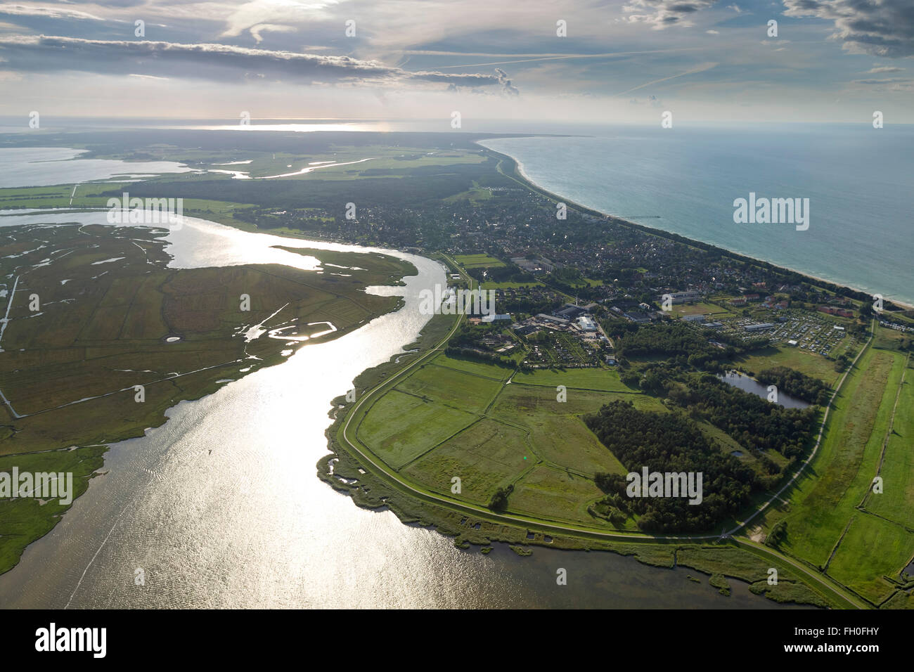 Luftaufnahme, Insel große Kirr, Barth Bodden, Zingst, Ostsee ...