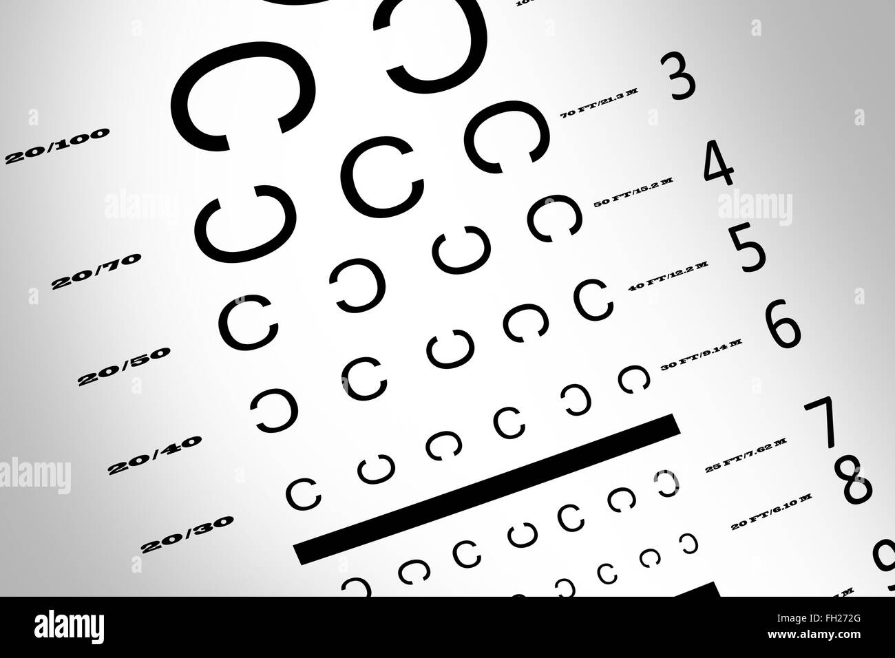 Sight test chart Schwarzweiß-Stockfotos und -bilder - Alamy