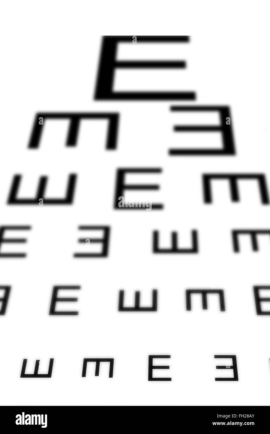 Ein Auge Anblick-Test-chart Stockfotografie - Alamy