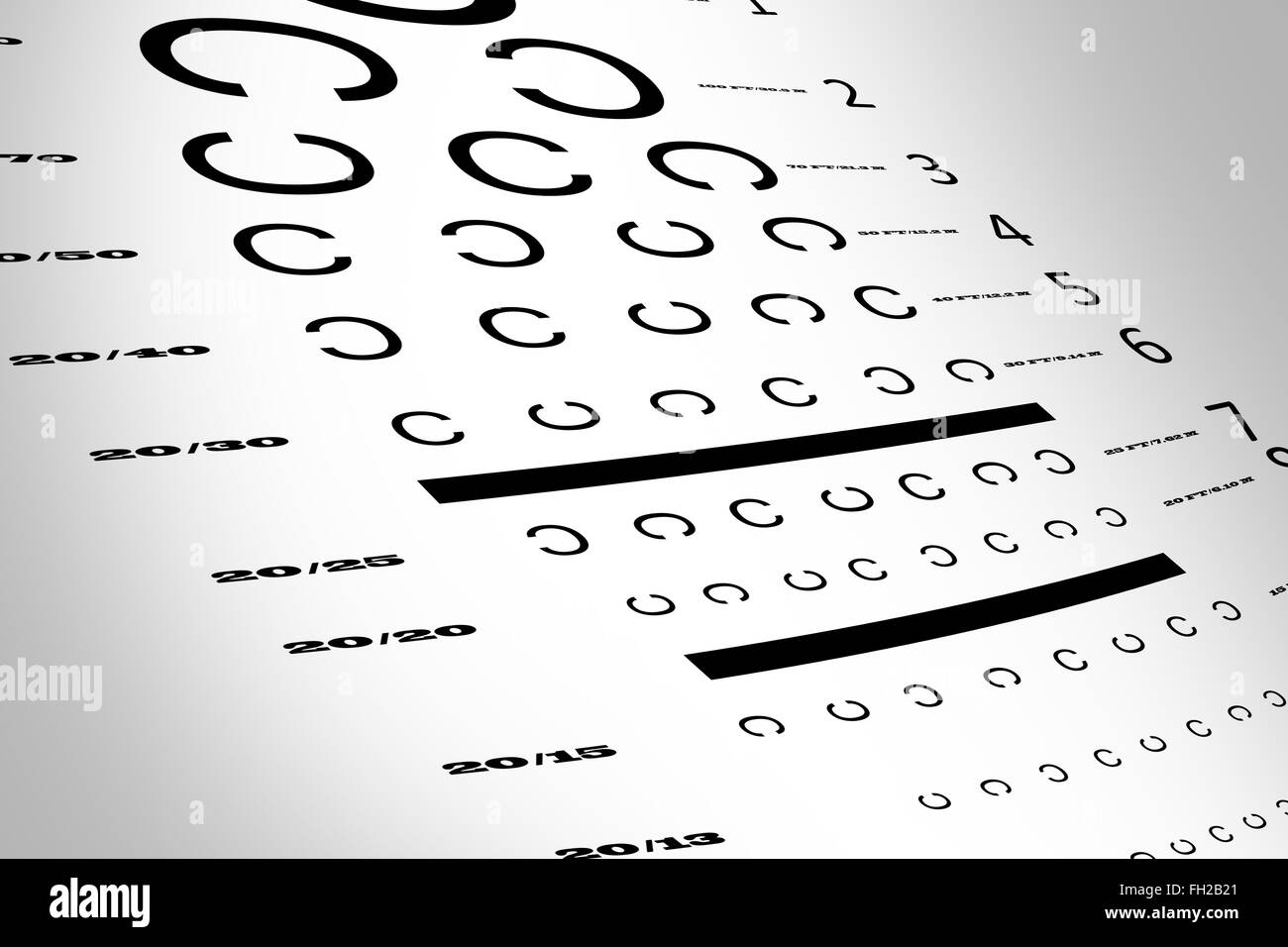 Sight test chart Schwarzweiß-Stockfotos und -bilder - Alamy