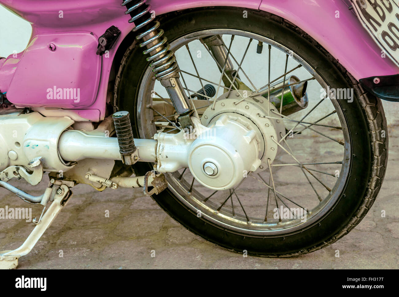 Rosa Vintage Motorrad-Rad Stockfotografie - Alamy